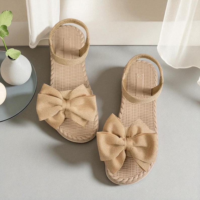 Bow Tie Flat Sandals: Lightweight Anti-slip Beach Slides - Etsy