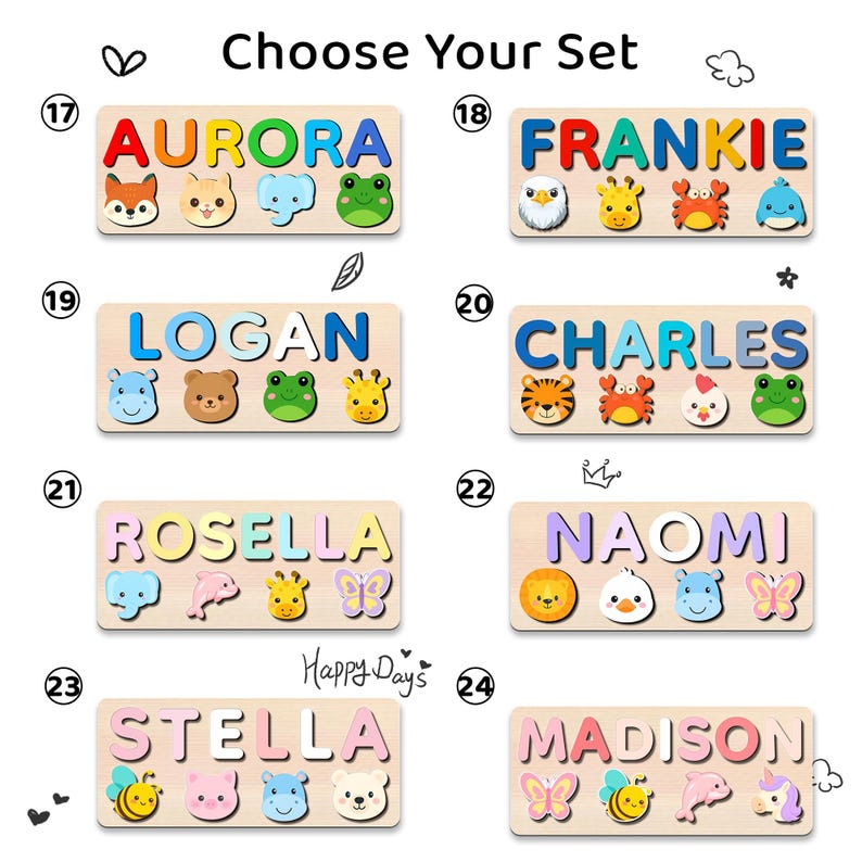 Personalized Animal Name Puzzle | Wooden Toy for Boys & Girls | Baby’s ...