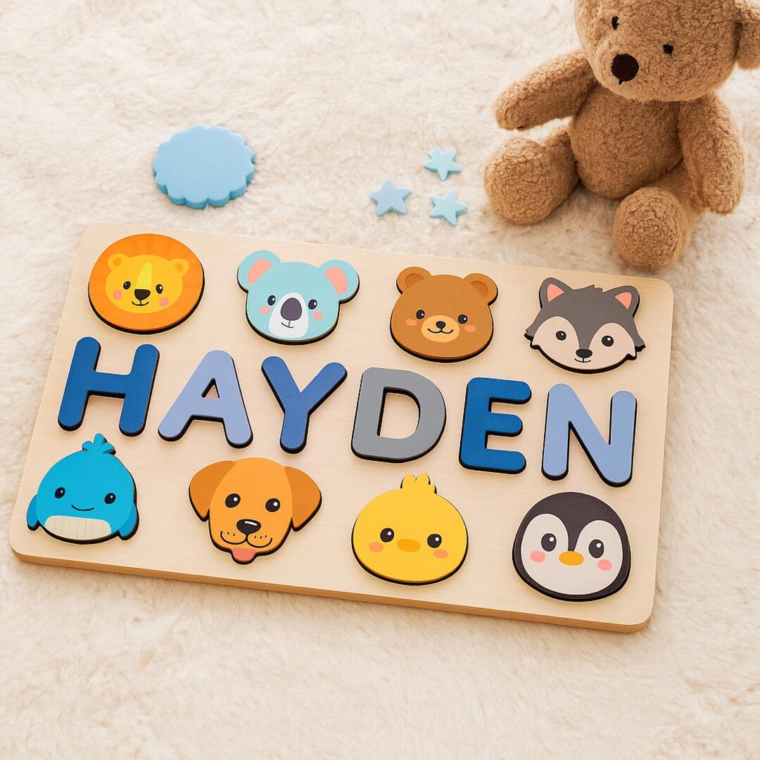 Personalized Animal Name Puzzle for Boys and Girls | Christmas Baby ...