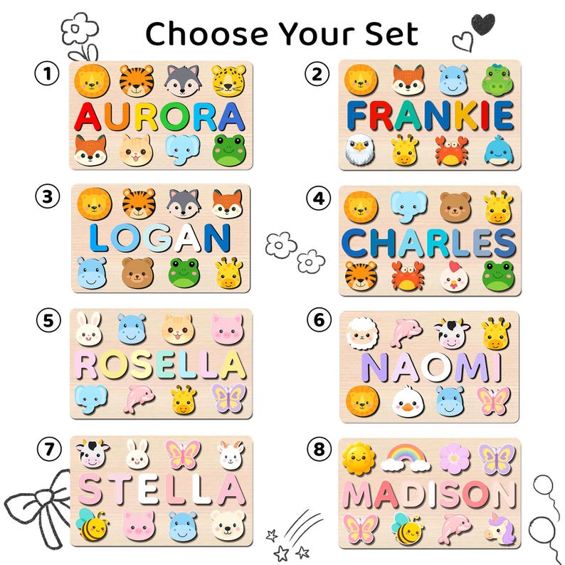 Personalized Animal Name Puzzle | Wooden Toy for Boys & Girls | Baby’s ...