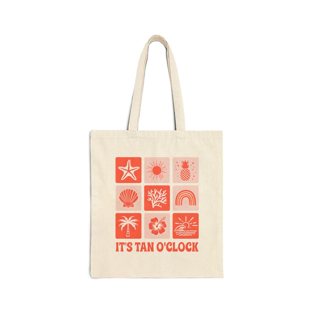 Summer Vibes Cotton Canvas Tote Bag | Beach, Shopping, Eco-friendly ...