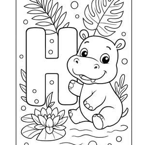 Alphabet Coloring Pages, Animals, Preschool - Etsy