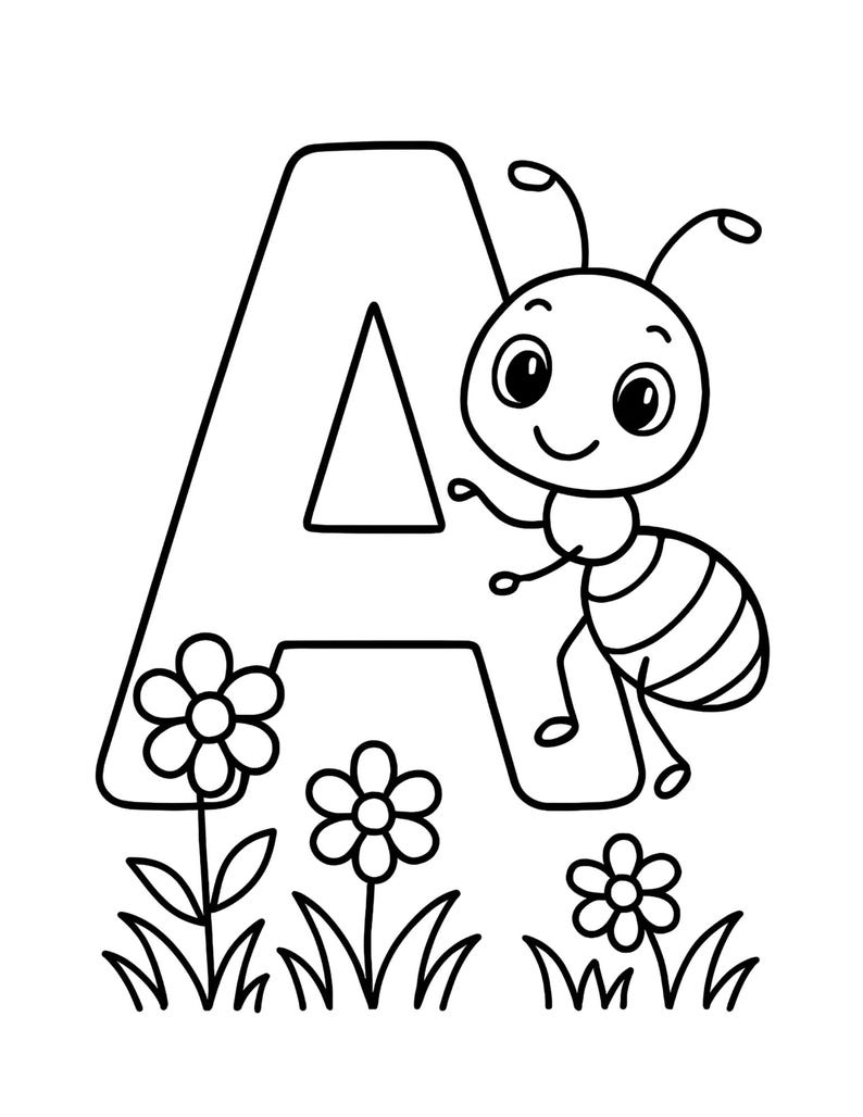 Alphabet Coloring Pages, Animals, Preschool - Etsy