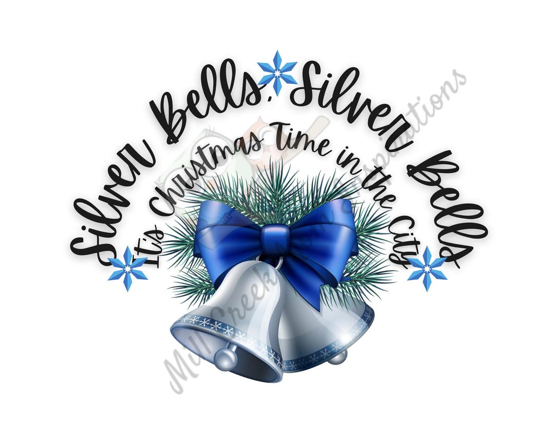 Silver Bells Christmas Digital Design, Good Will to Men, Christmas, PNG ...