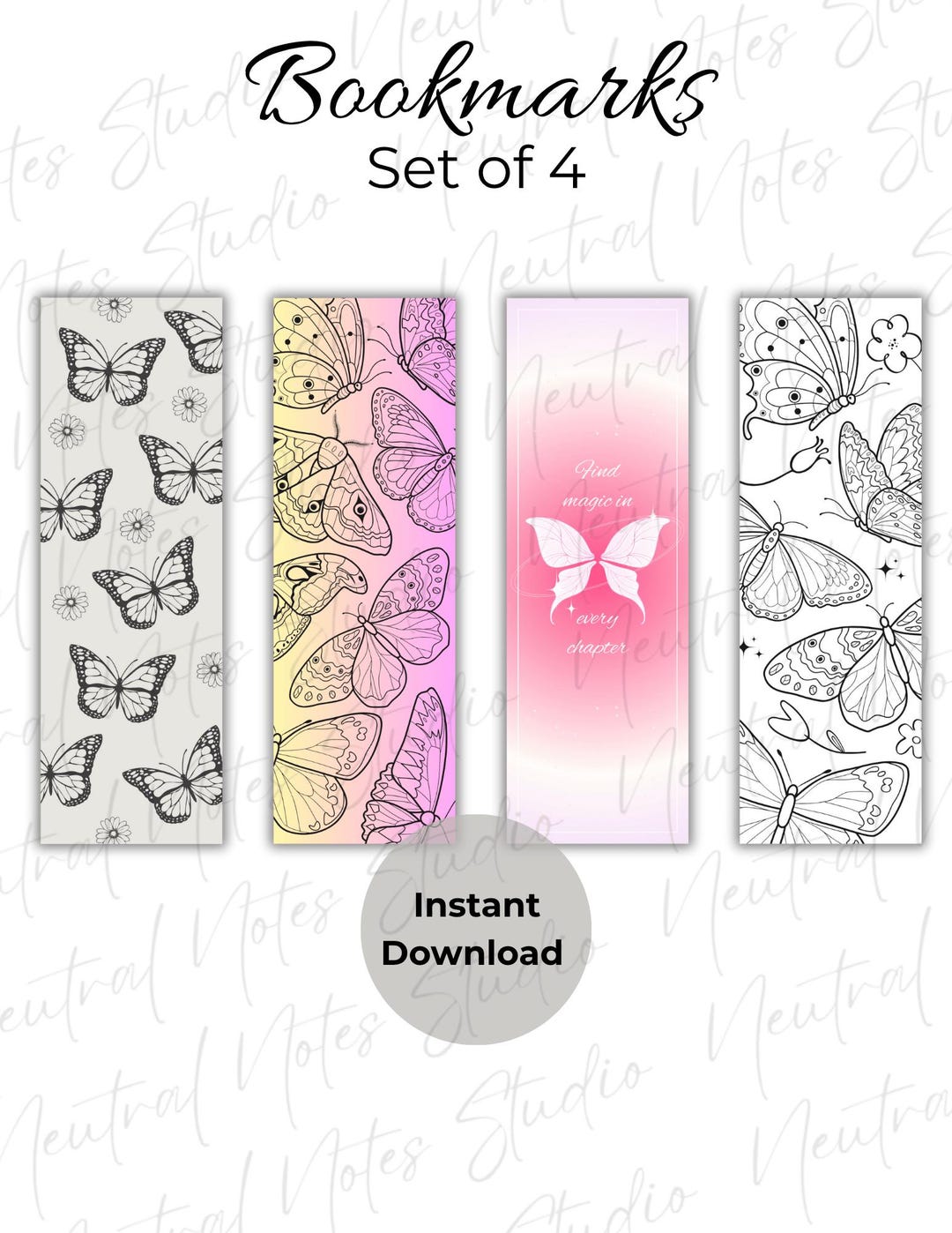 Neutral Aesthetic Printable Bookmarks, Minimalist Women Silhouette ...