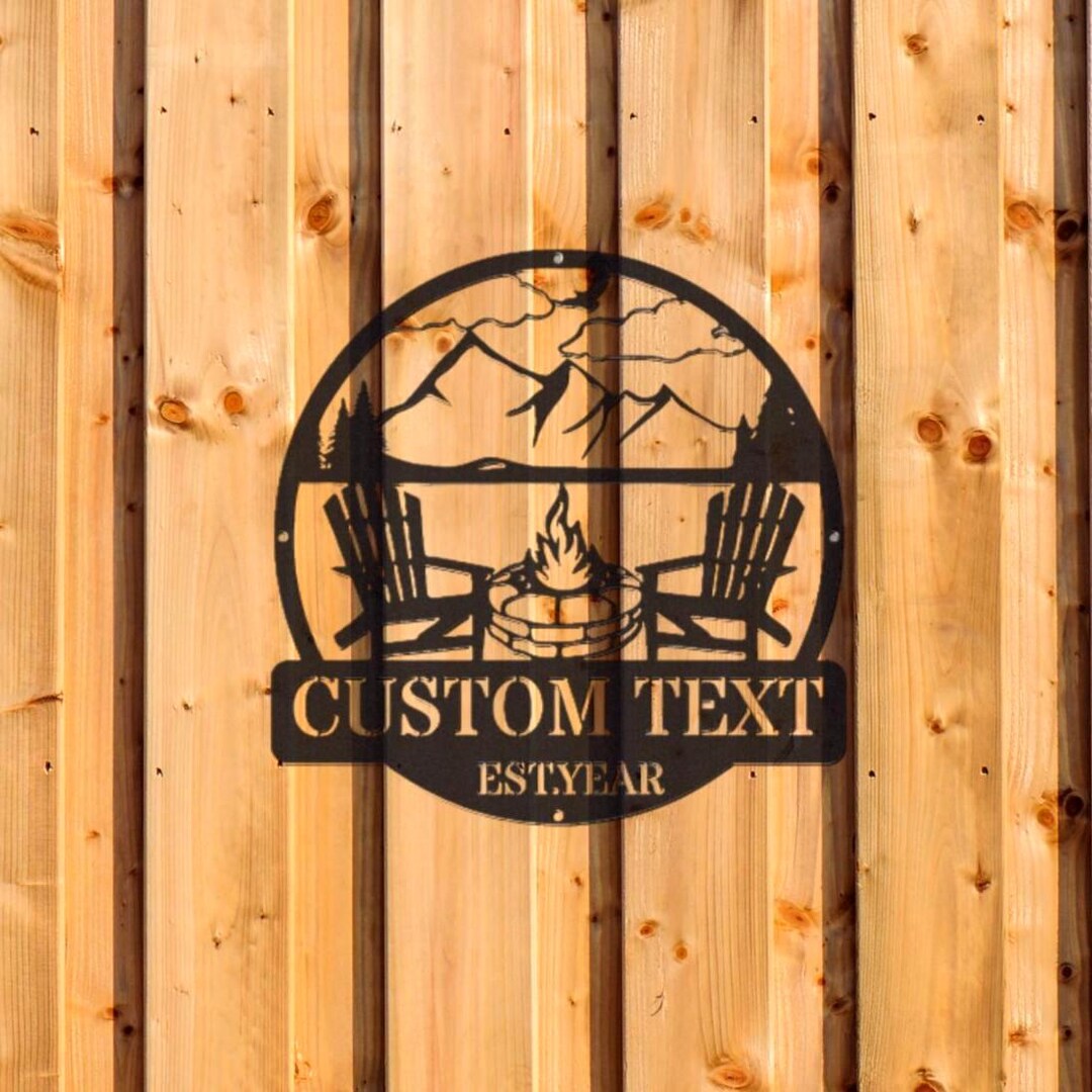 Custom Fire Pit Metal Sign – Personalized Outdoor Patio Decor, Backyard ...