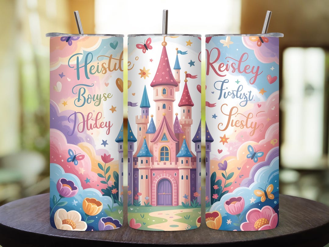 Cartoon Character Tumbler Wrap PNG, Magic Castle 20oz Skinny Straight ...