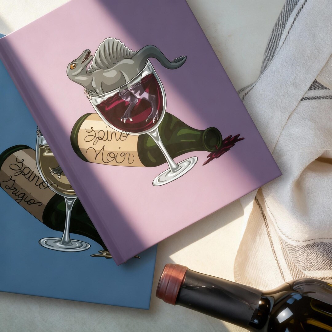 Spino Wino Blank 5×7 Hardcover Journal - Funny Spinosaurus Dinosaur ...