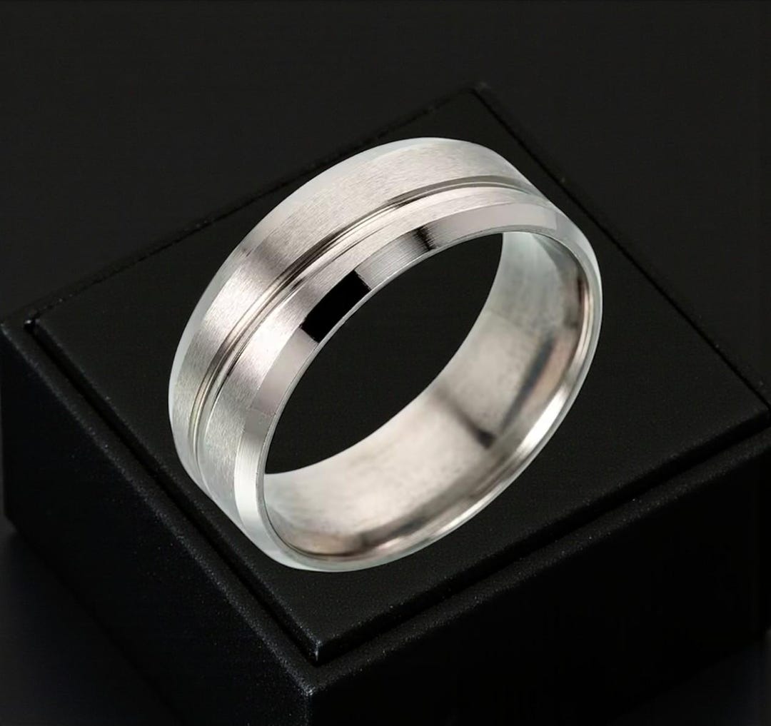 Brushed Finish Ring for Men | Stainless Steel - Etsy