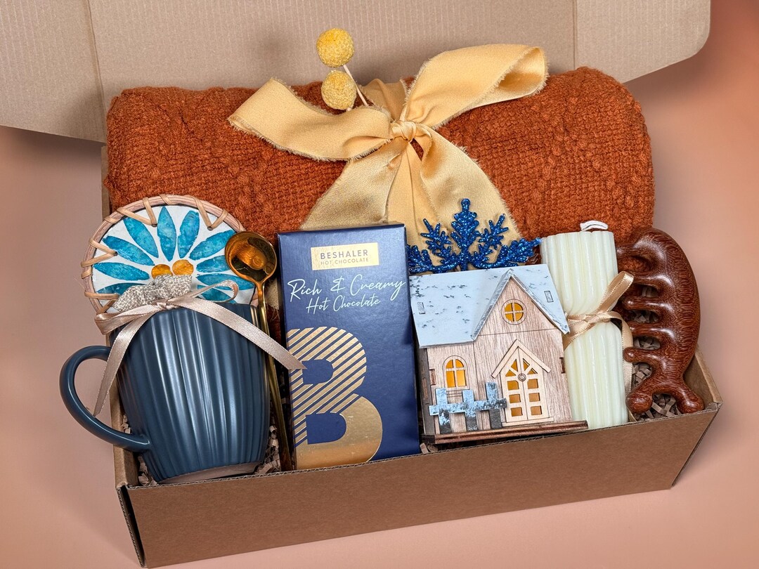 Hygge Gift Box for Women With Blanket, Thinking of You Gift Box for ...