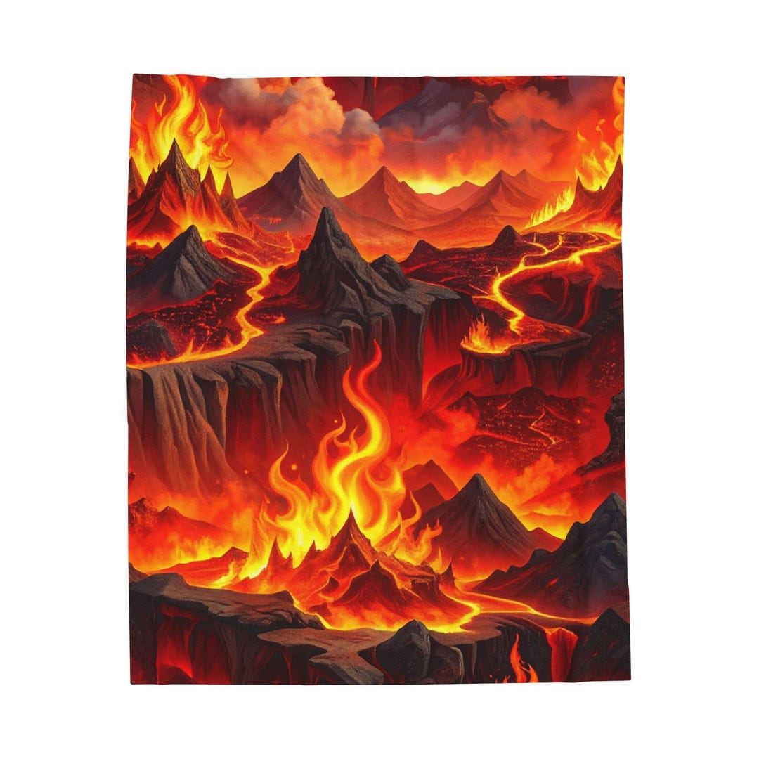 Fiery Lava Velveteen Plush Throw Blanket: Cozy Home Decor - Etsy