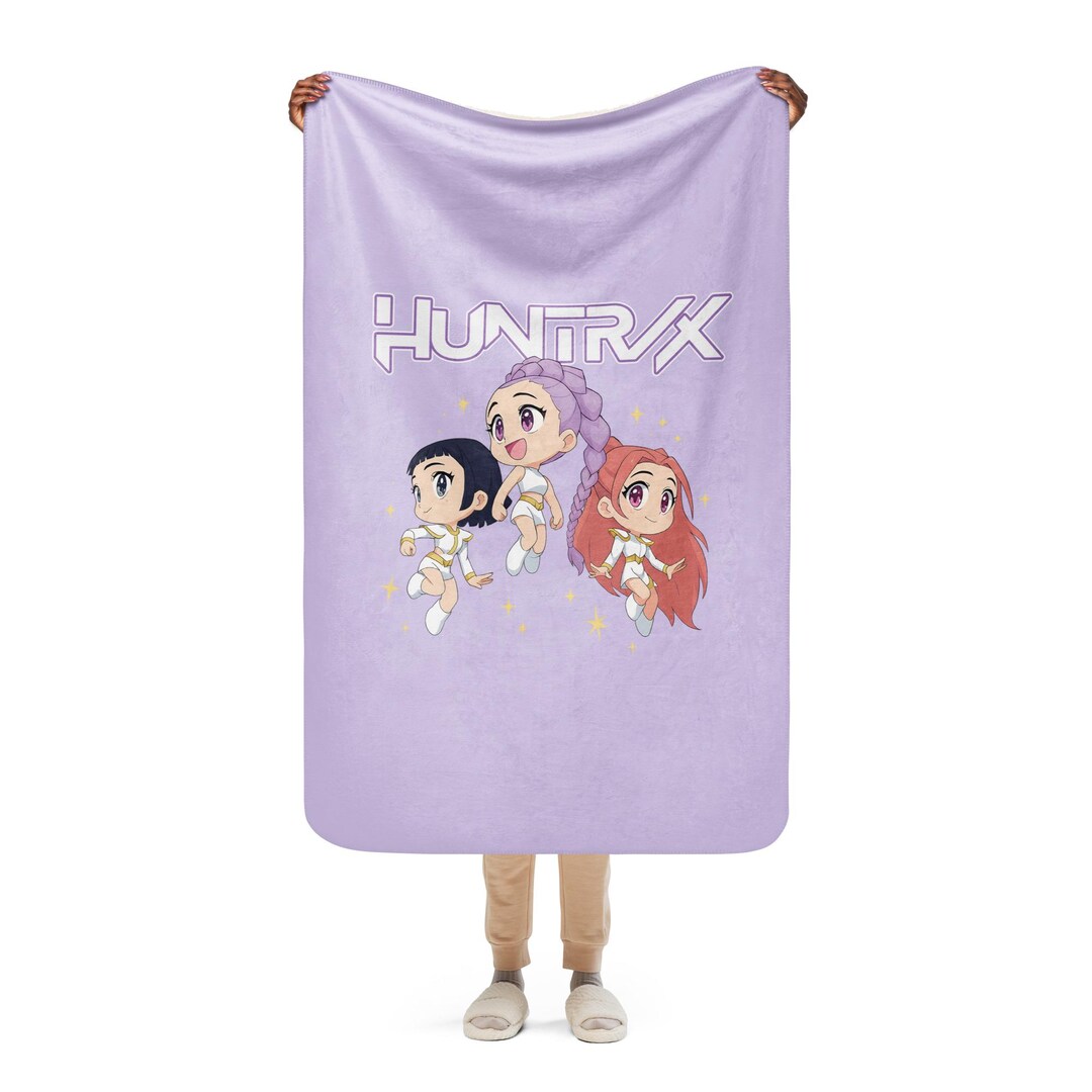 Chibi Huntrix Sherpa Throw Blanket | K-pop Demon Hunters Blanket | Cute ...