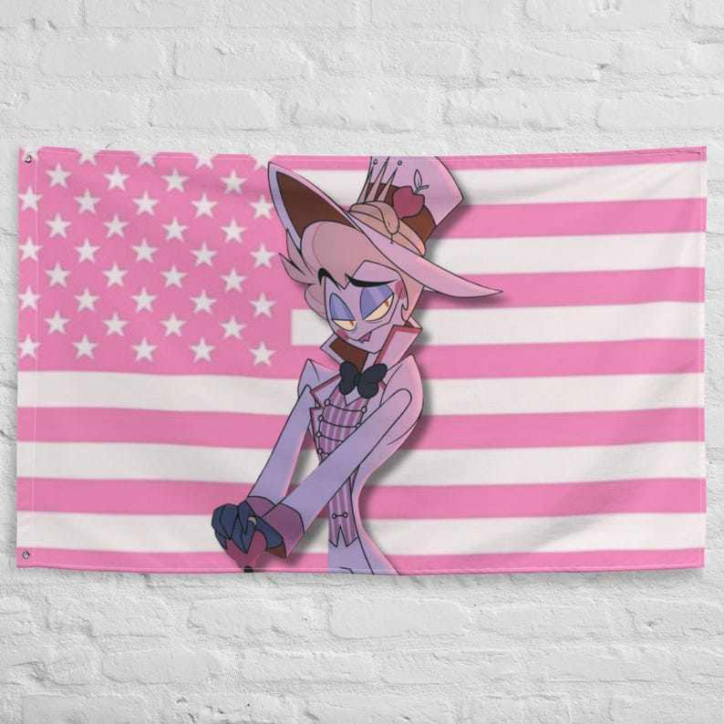 Lucifer Morningstar Hazbin Hotel Flag | Pink Pastel American Design - Etsy
