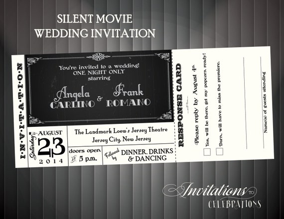 Silent Movie Wedding Invitation DIY Printable or Printed for | Etsy