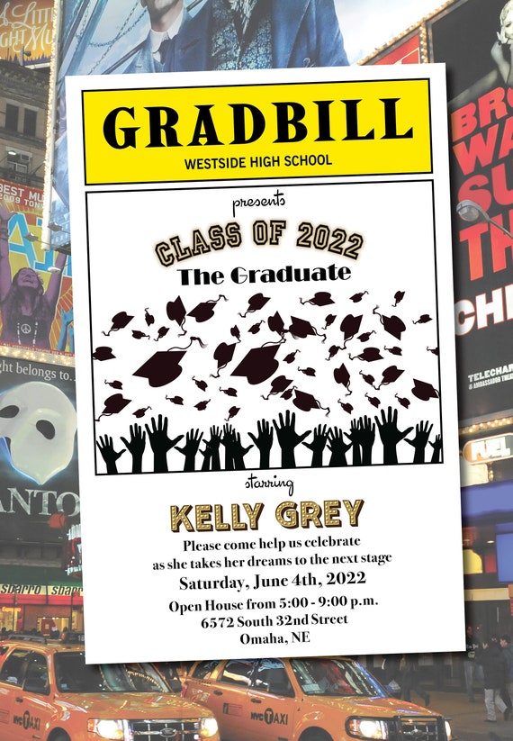 Custom Broadway Theme Graduation Invitation Theater Print - Etsy