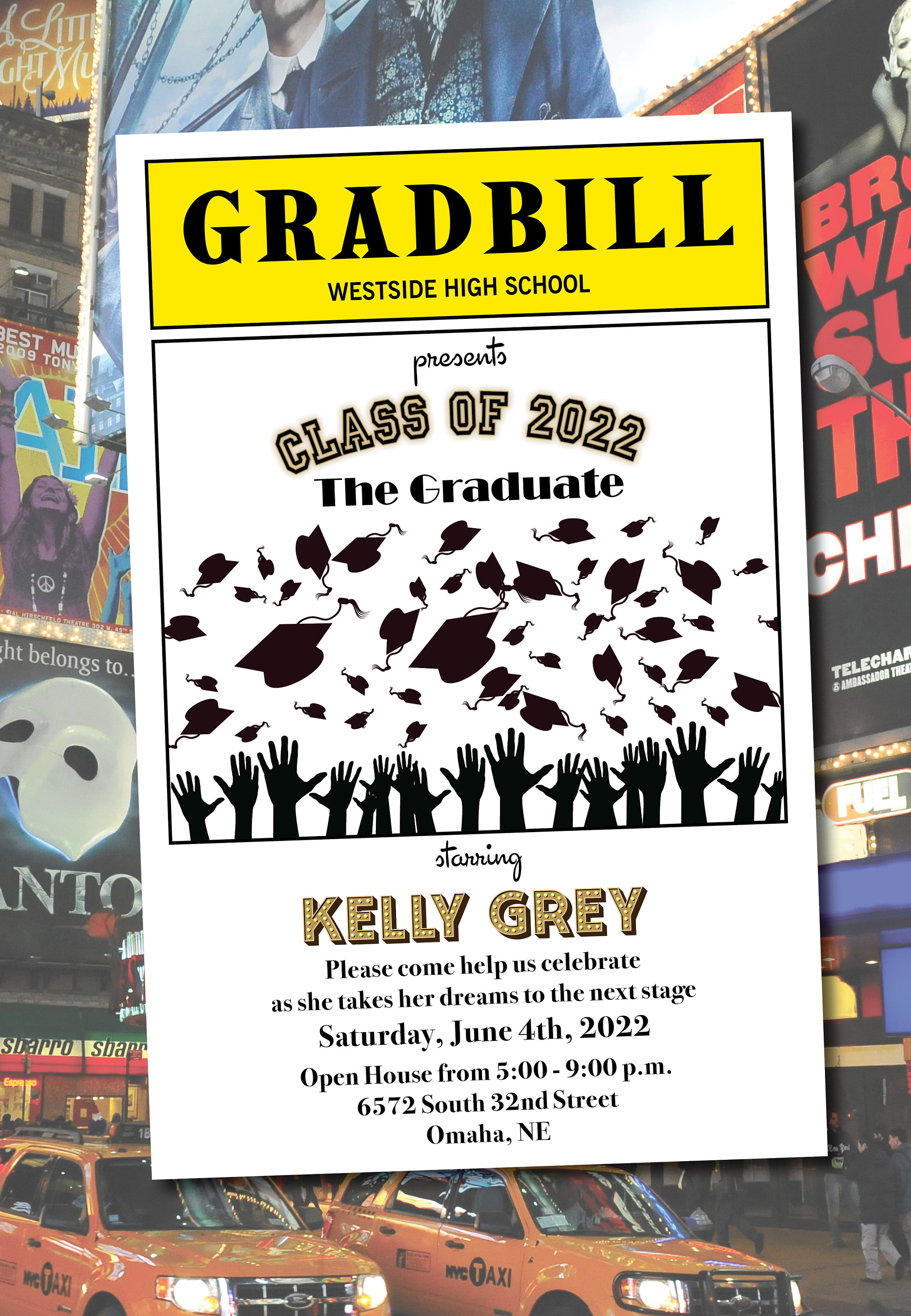 Custom Broadway Theme Graduation Invitation Theater Print - Etsy