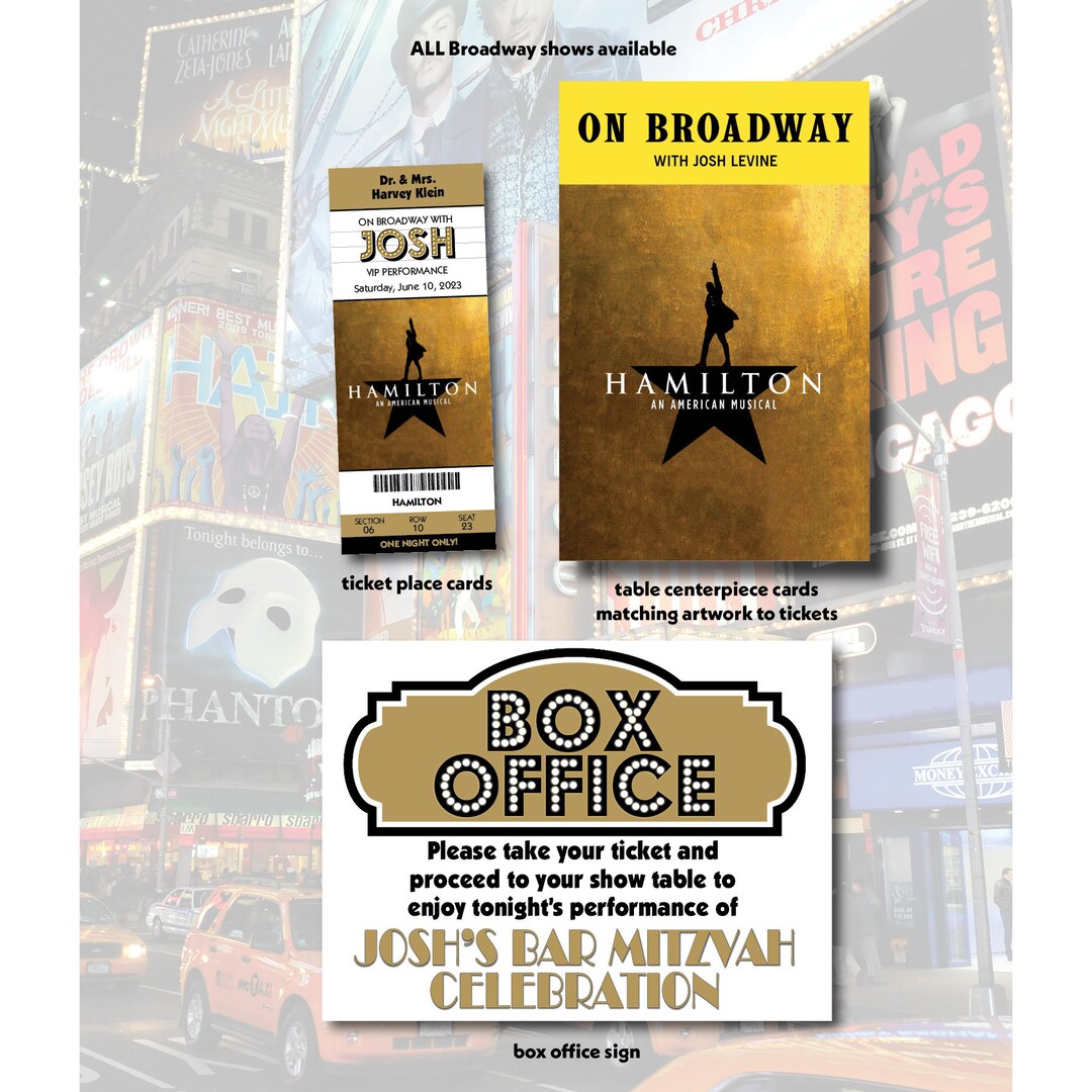 Broadway Ticket Place Cards: Custom Theater Party Decor - Etsy