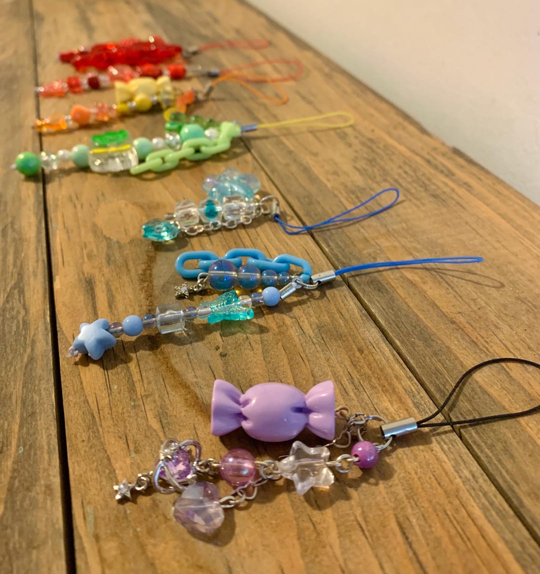 Rainbow Y2k Phone Charms Bag Charms Keychain Cutecore Kidcore - Etsy
