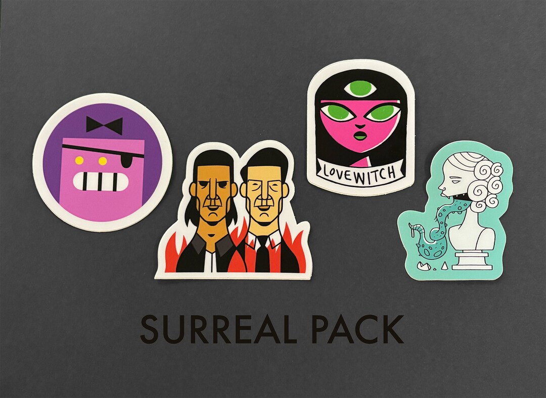 Surreal Pack - Four Unusual Stickers - Etsy