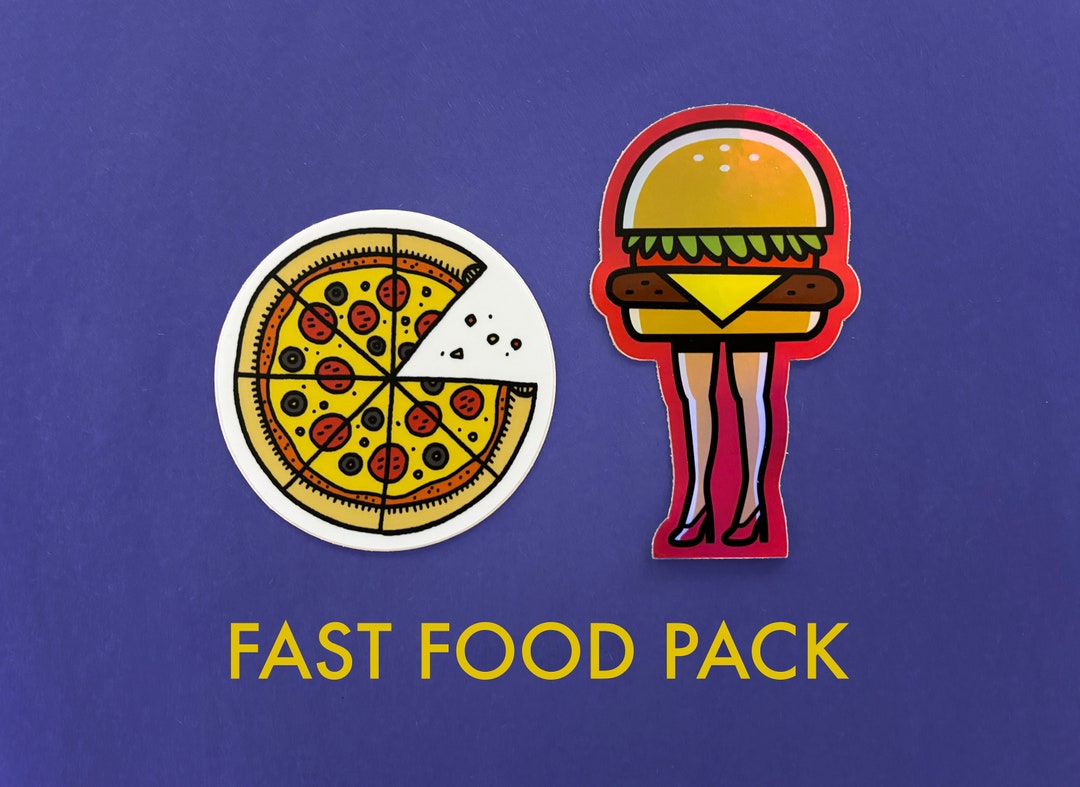 Fast Food Pack - Gross Pizza & Hamburger Patty Stickers - Etsy