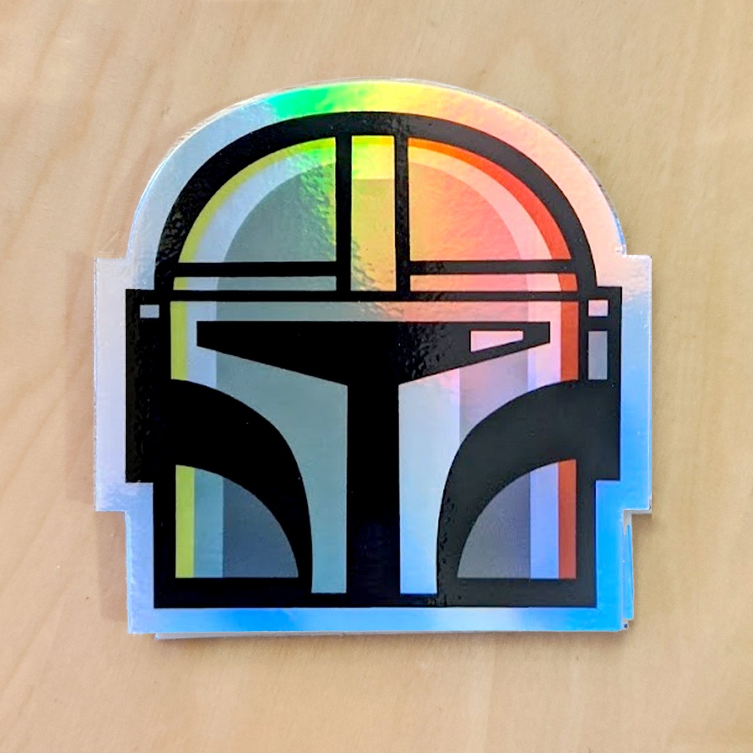 Holographic the Mandalorian Aka the Mando Sticker - Etsy