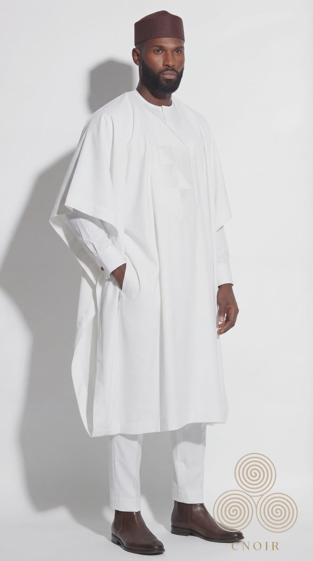 African Agbada Wedding Suit for Men – Traditional Nigerian Kaftan Robe ...