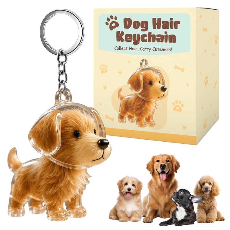 Dog Hair Keepsake Keychain: Mini Puppy Pet Memorial Clip Charm - Etsy
