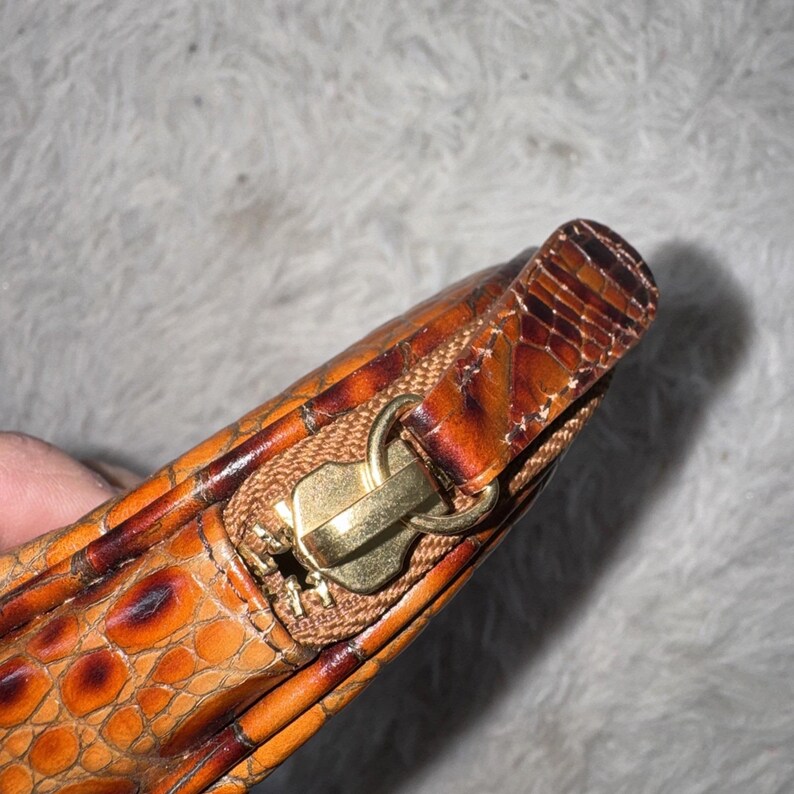 Brahmin Pecan Crocodile Leather Cosmetic Case / Zip Pouch - Etsy