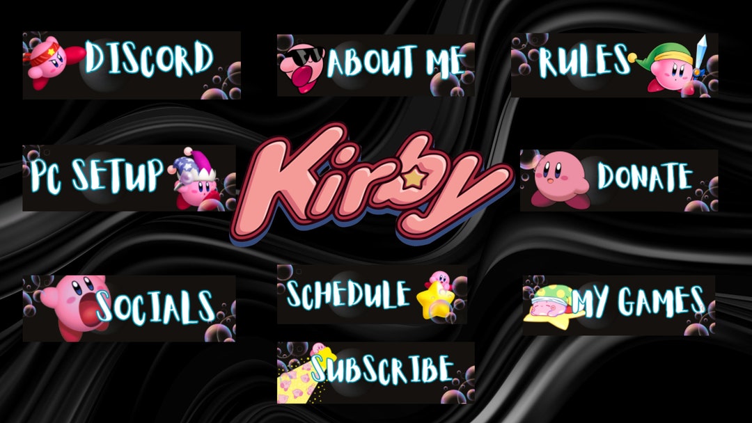 Kirby About Me Panels for Stream Twitch and Kick - Etsy