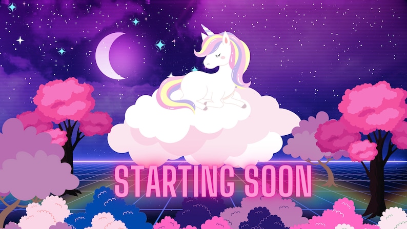 Unicorn Starting Soon Twitch Scene for Streamers - Etsy