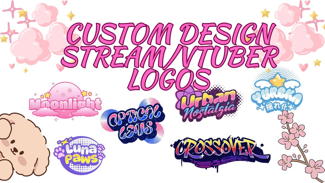 Custom Vtuber / Streamer Logo Designs | Kawaii Anime Logos ...