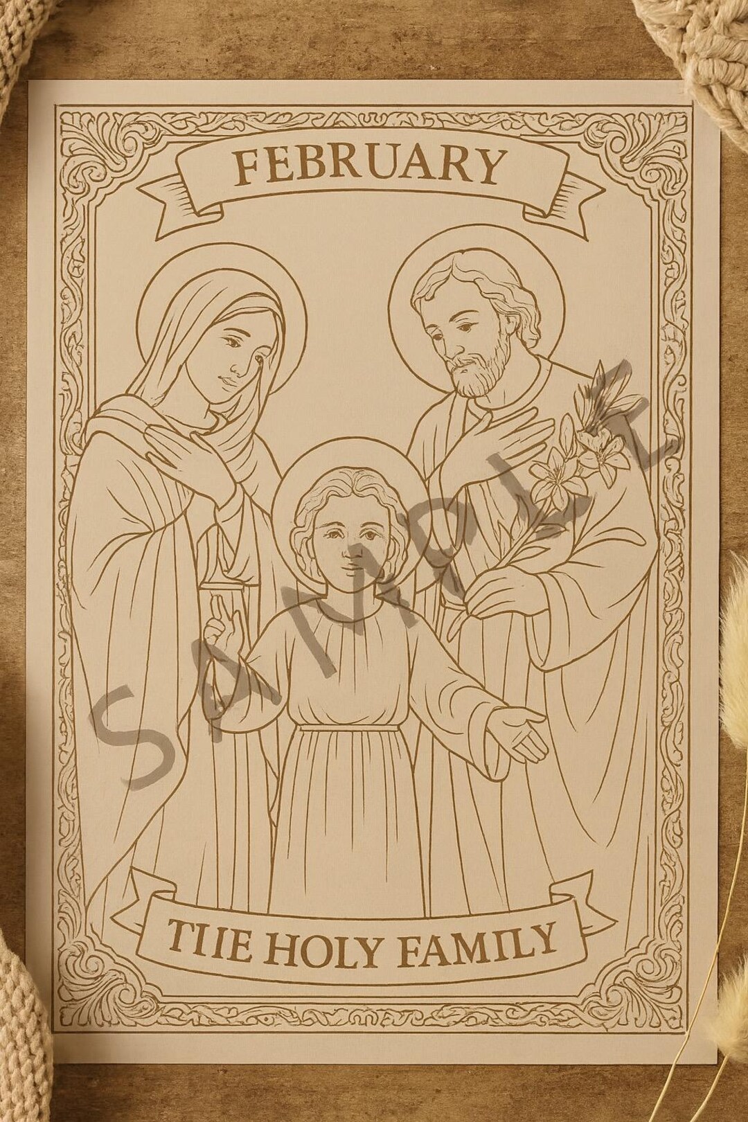 February Devotional Colouring Page | the Holy Family | Catholic ...