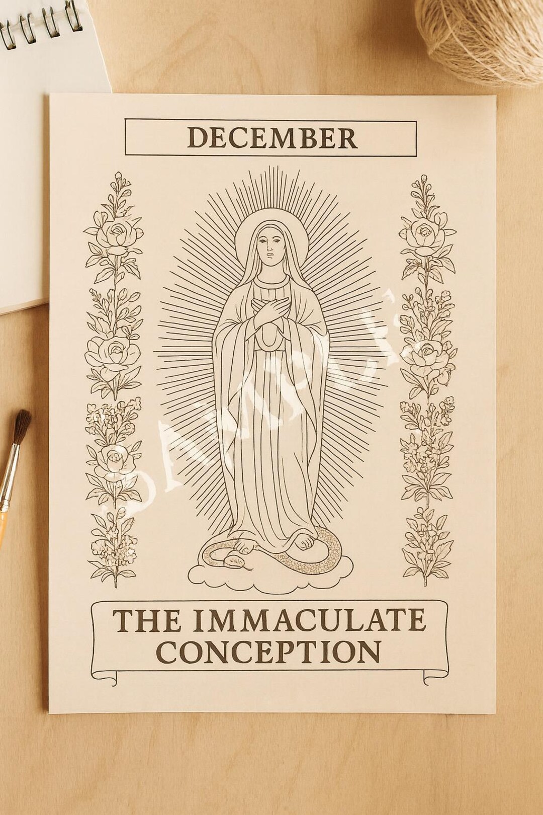 December Devotional Coloring Page | the Immaculate Conception ...