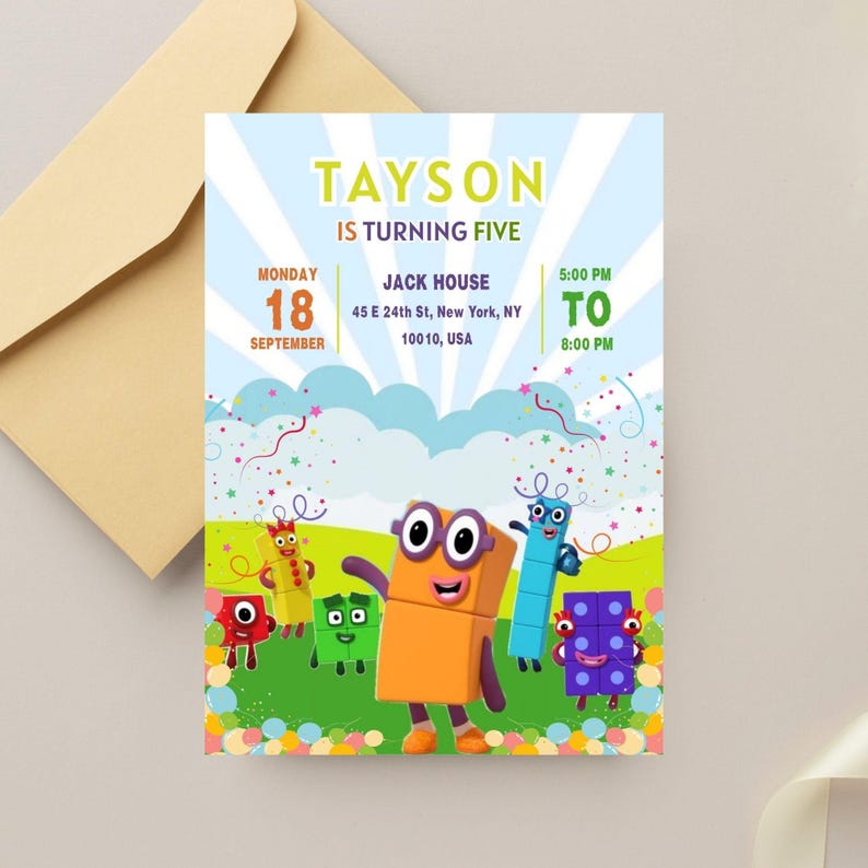 Digital and Printable Number Blocks Downloadable Product (5x7) Template ...