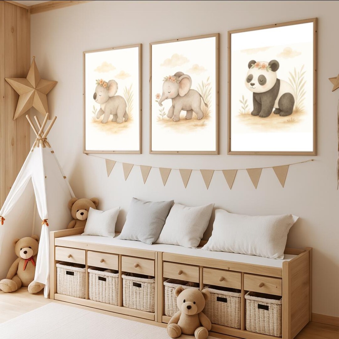 Baby Animal Posters – Set of 3 Downloadable Posters | Koala, Panda ...