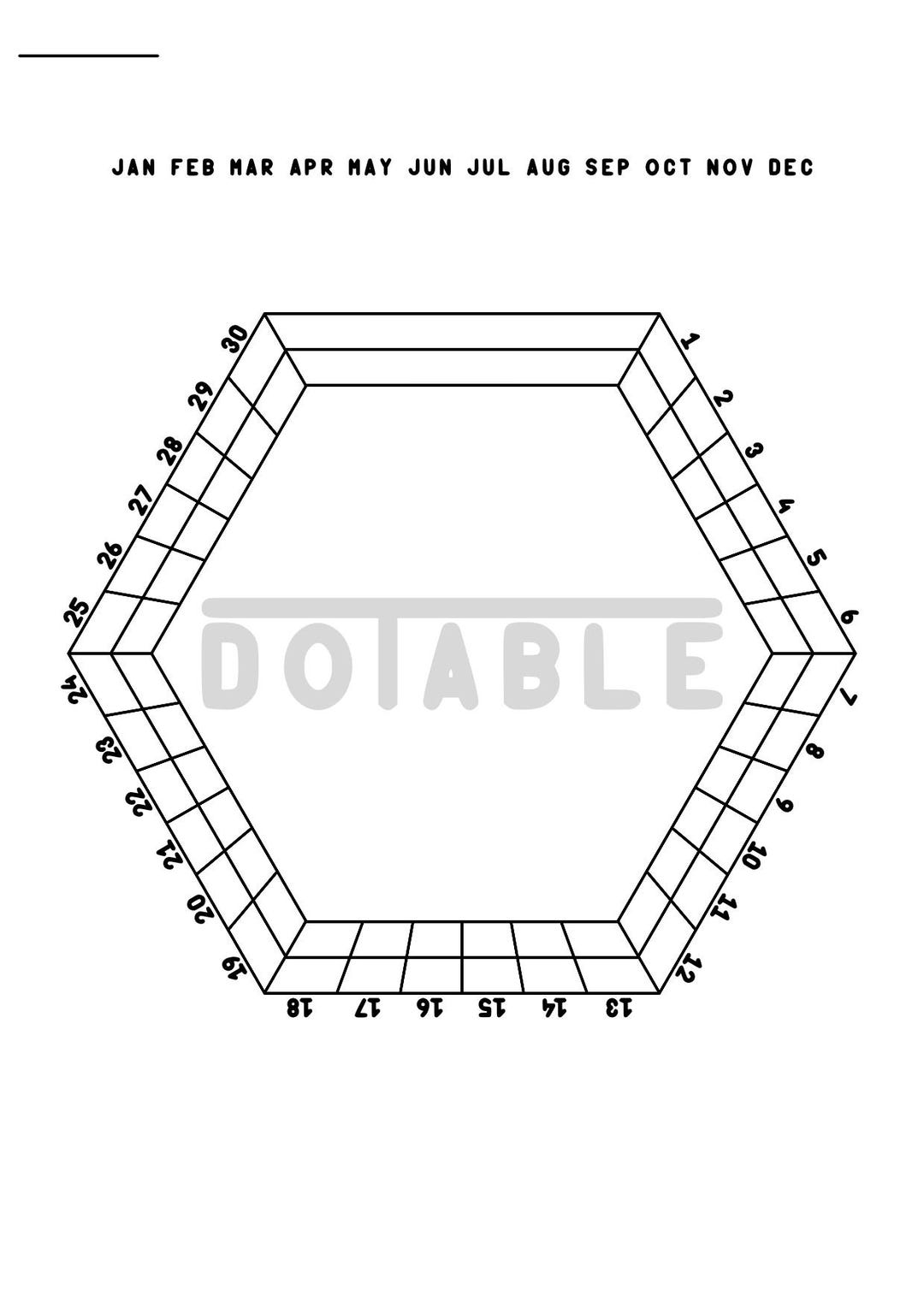 Monthly Tracker Hexagon Ver.3 | (printable PDF A6) - Etsy