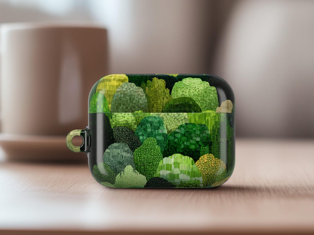 Green Botanical Airpods Pro 2 Case, Airpods 1 2 3 4 Case, Abstract ...