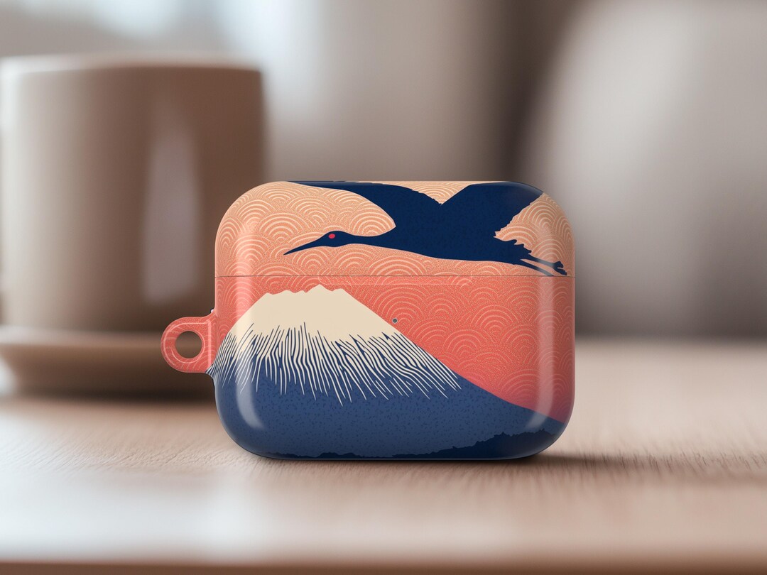 Retro Japanese Crane AirPod Pro 2 Case, Mt Fuji AirPod Pro 1 Cover ...