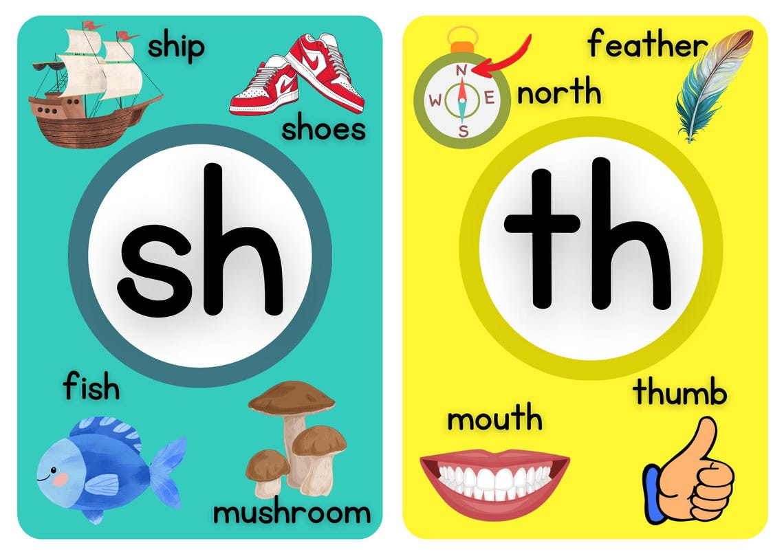 Digraph Flashcards – Easy Download for Home & Classroom Display - Etsy