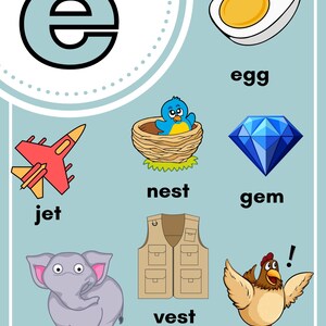 Short Vowels Poster – Bright and Clear Visual Aid for Early Phonics - Etsy