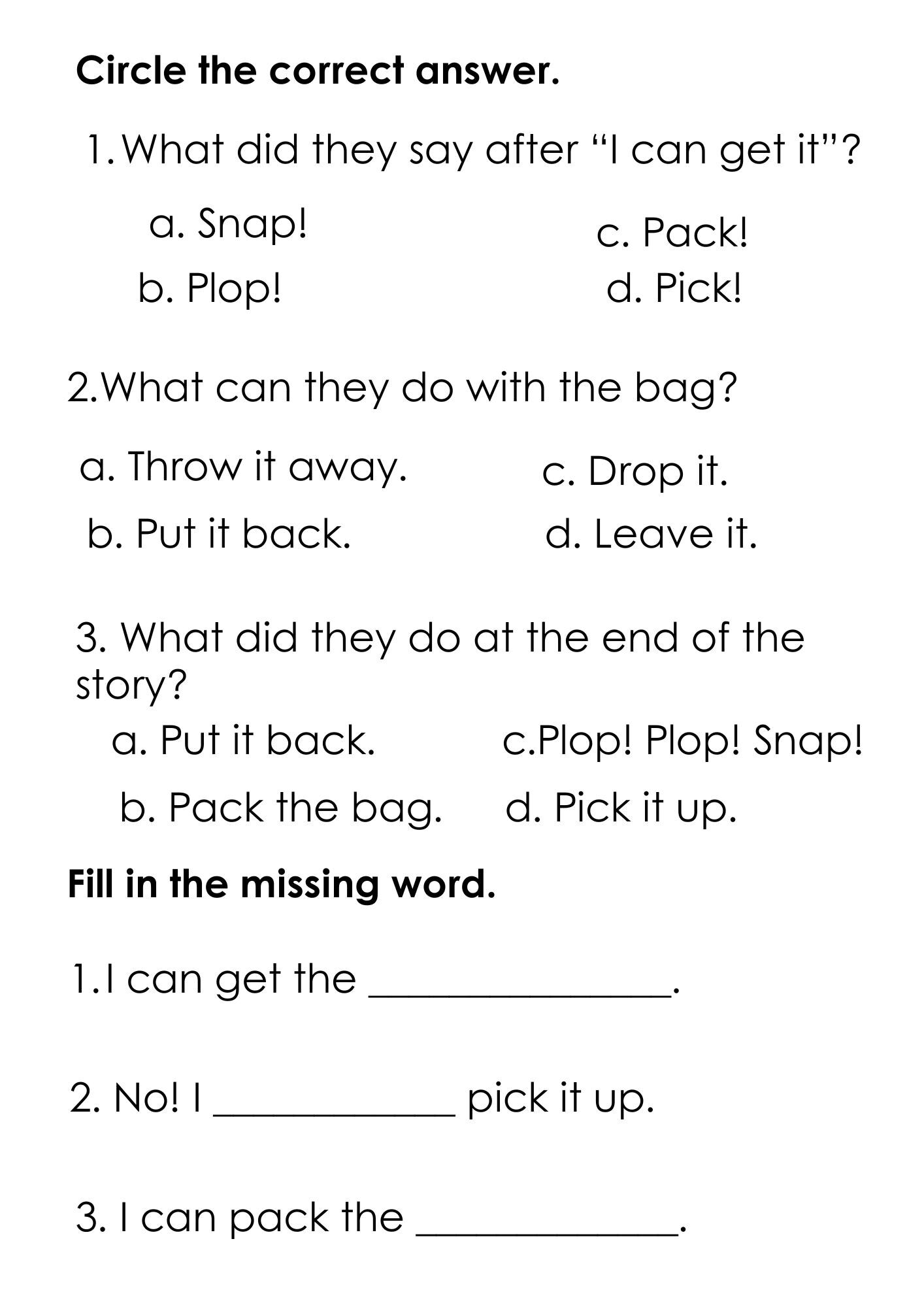 Reading Comprehension Worksheet - Etsy