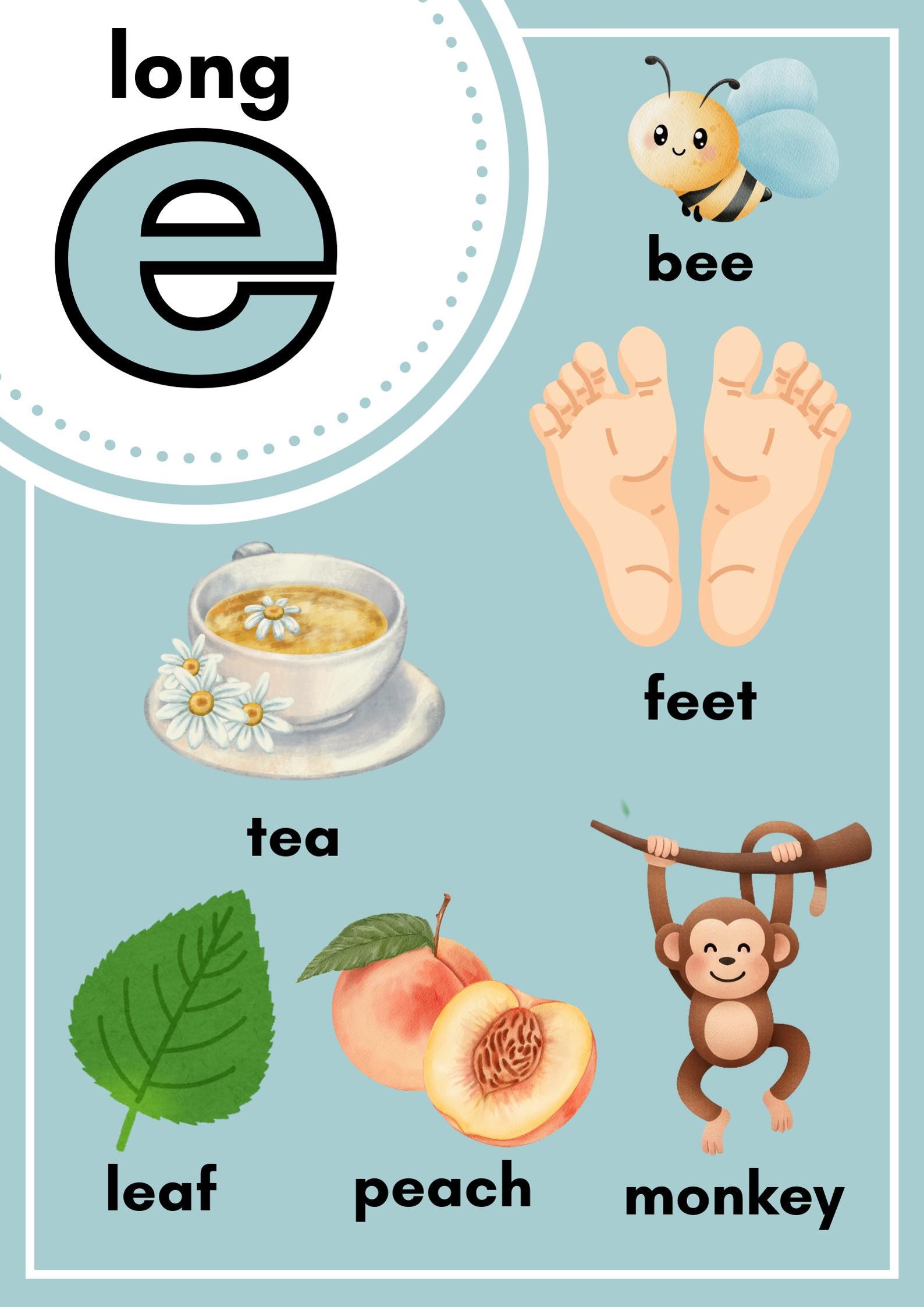 Bright and Clear Long Vowel Sounds Poster – Perfect for Classroom or ...