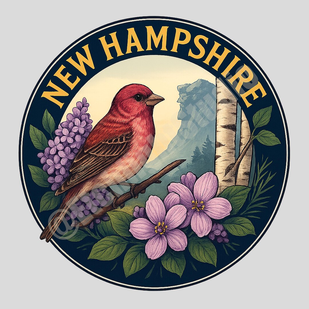 New Hampshire State Emblem PNG: Vintage Circle Logo (digital Download ...