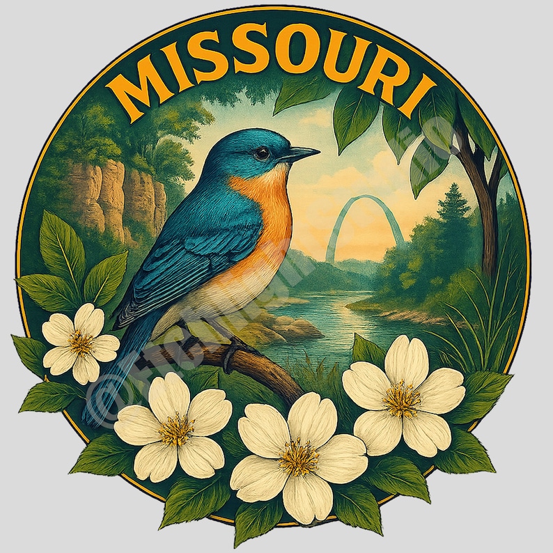Missouri State Emblem PNG: Vintage Circle Logo (digital Download) - Etsy