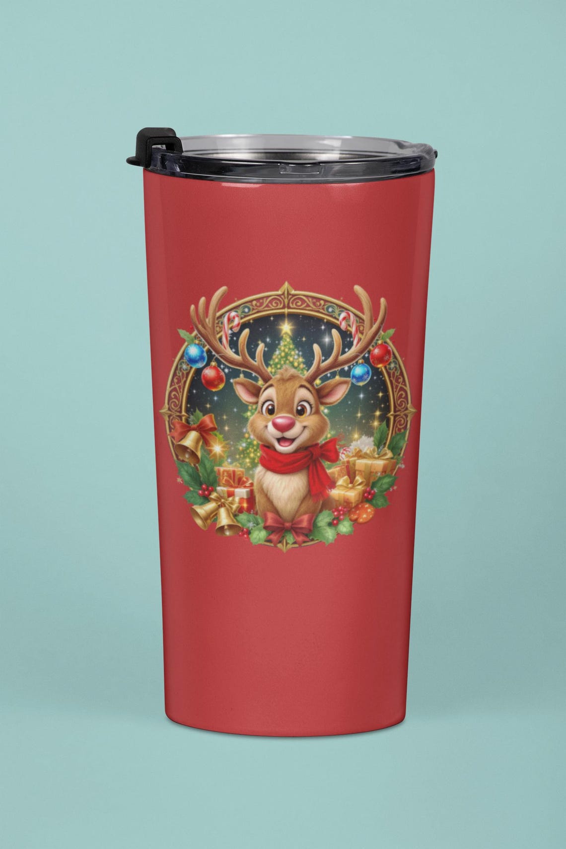 Adorable Christmas Reindeer Emblem PNG - Transparent Holiday Design for ...