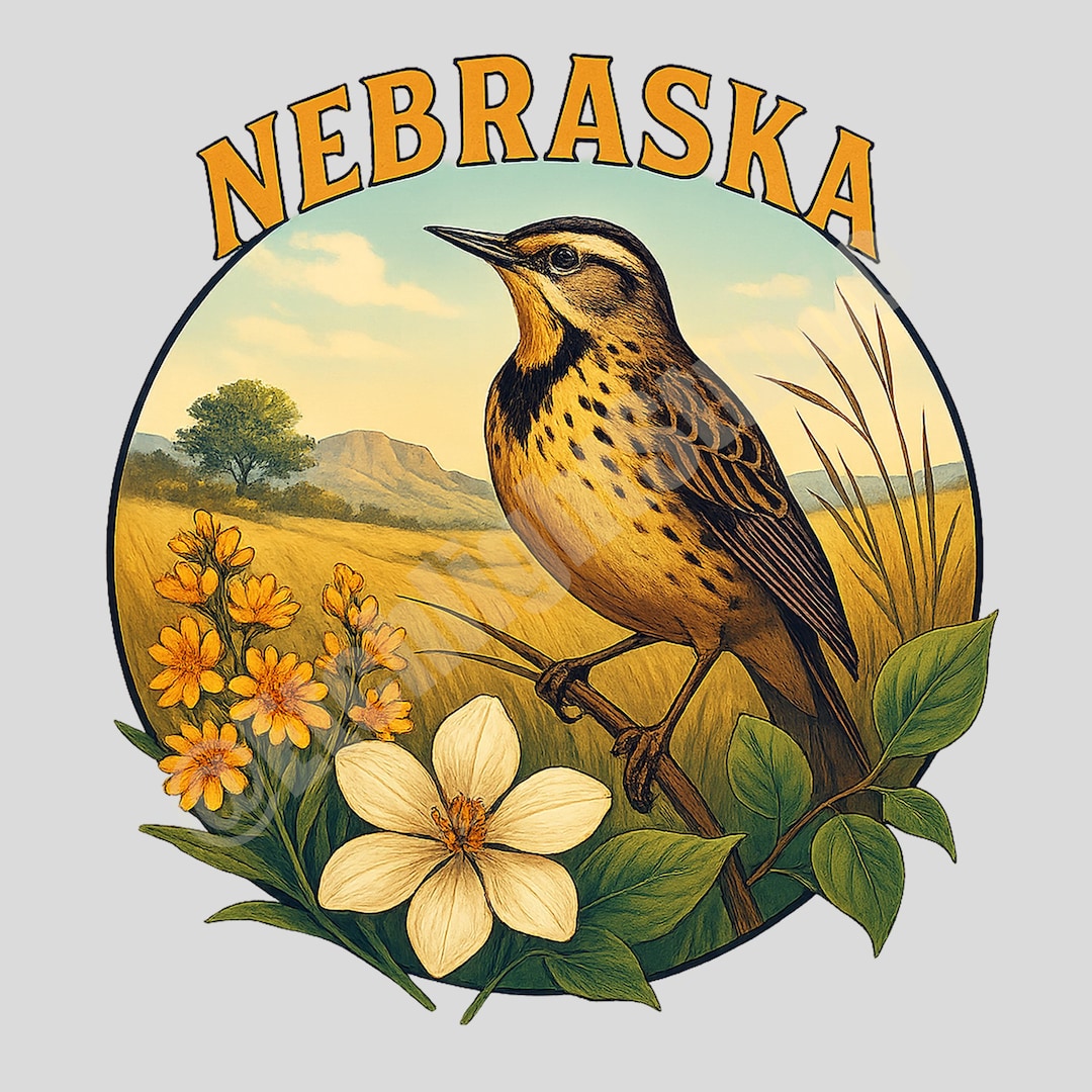 Nebraska State Emblem PNG: Vintage Circle Logo, Sublimation Design ...