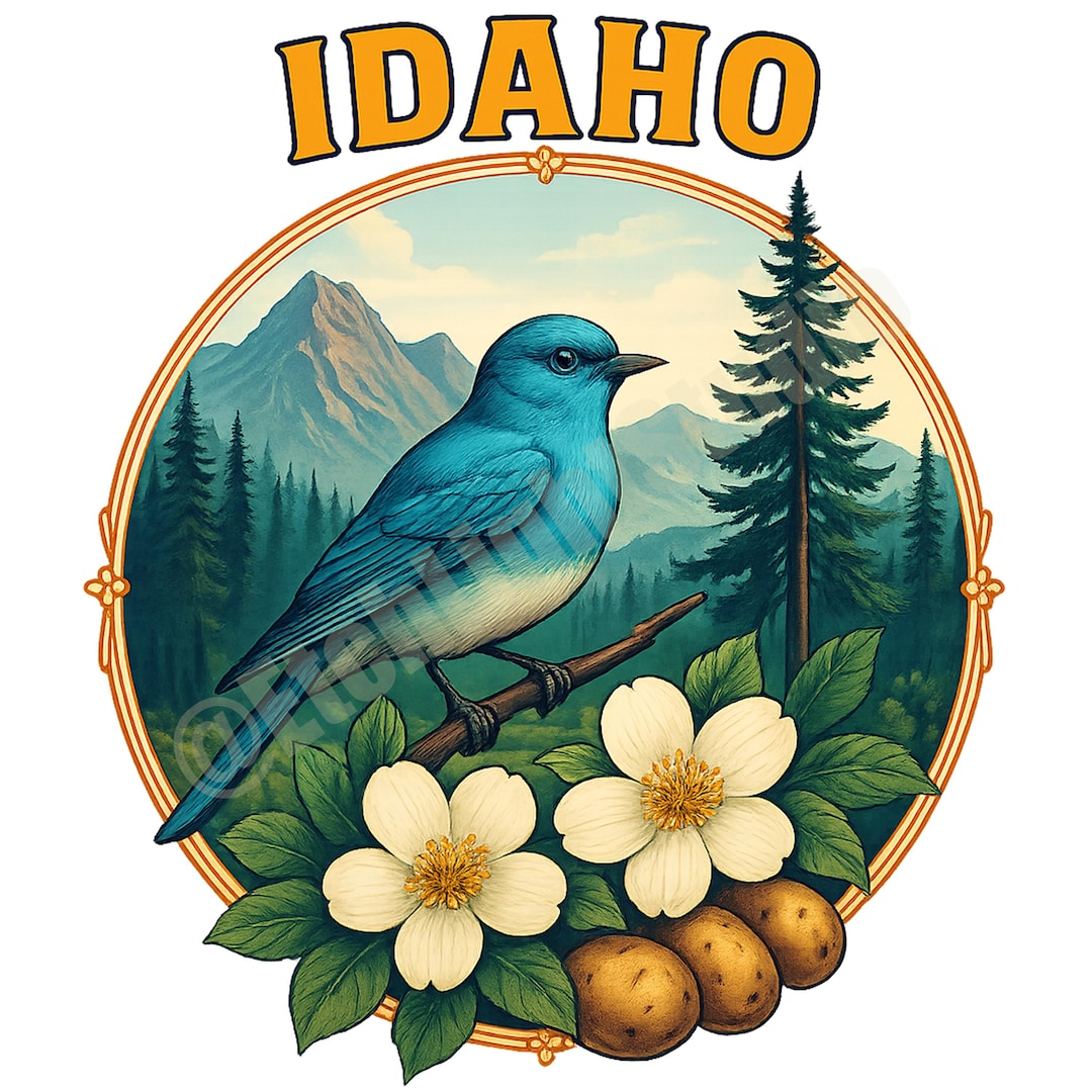 Idaho State Emblem PNG: Vintage Circle Logo (digital Download) - Etsy