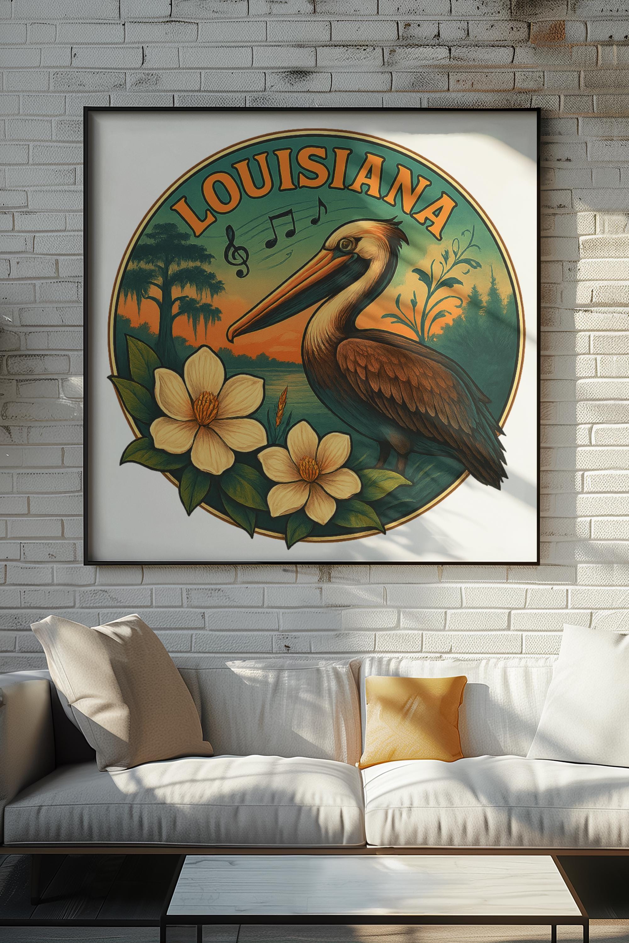 Louisiana State Emblem PNG: Vintage Circle Logo (digital Download - Etsy