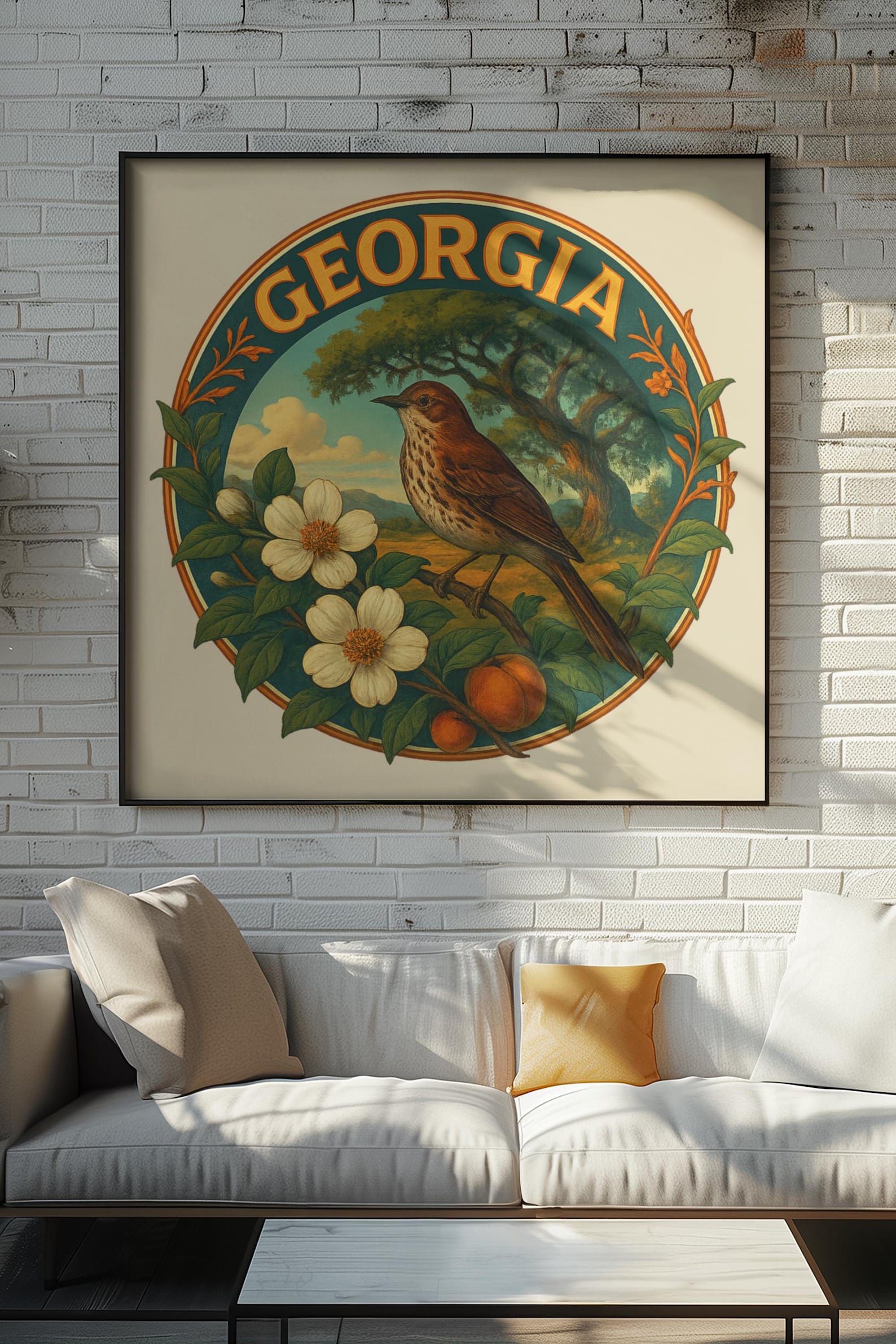 Georgia State Emblem PNG: Vintage Circle Logo, Sublimation Design ...