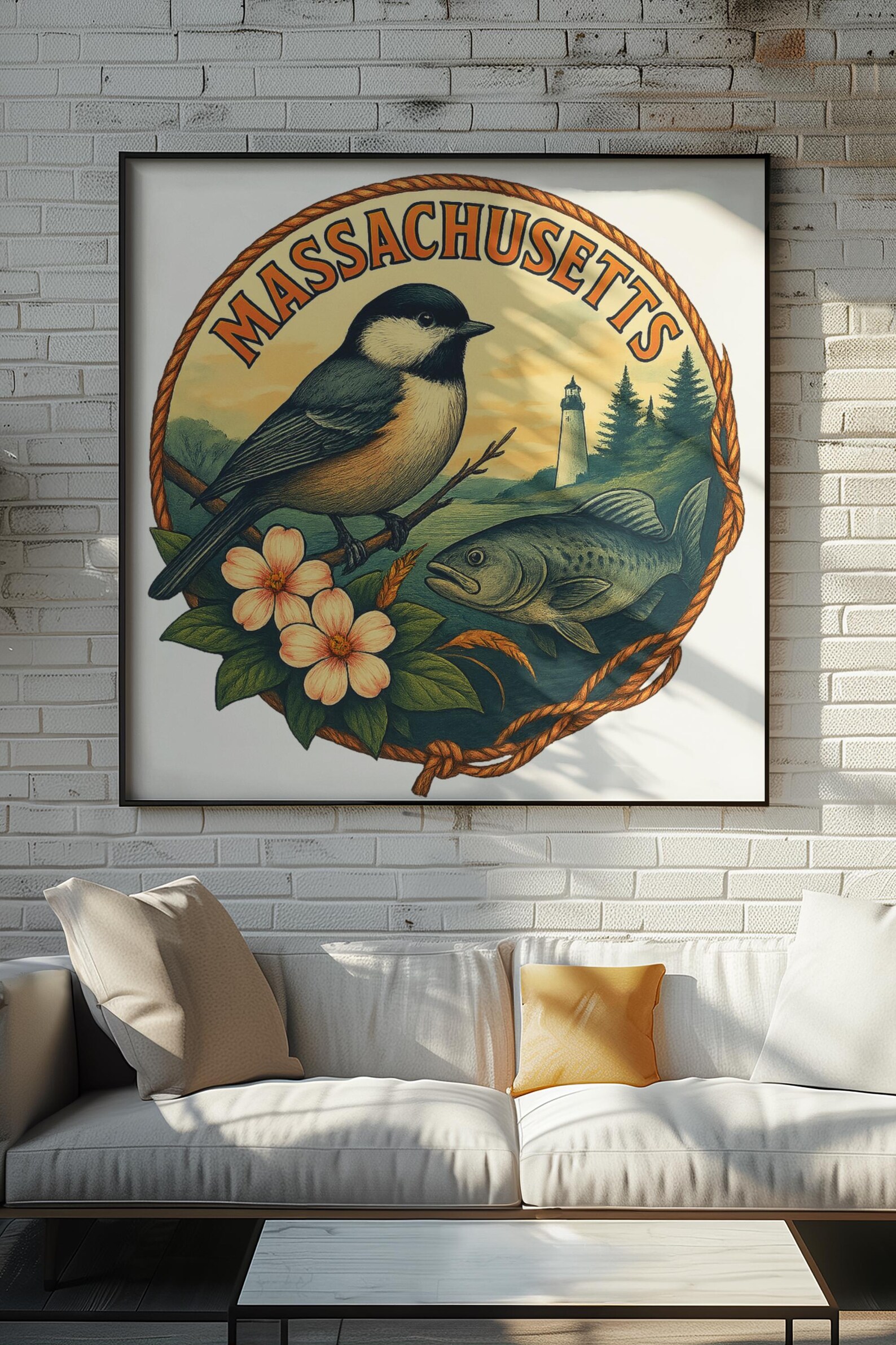Massachusetts State Emblem PNG: Vintage Circle Logo (digital Download ...